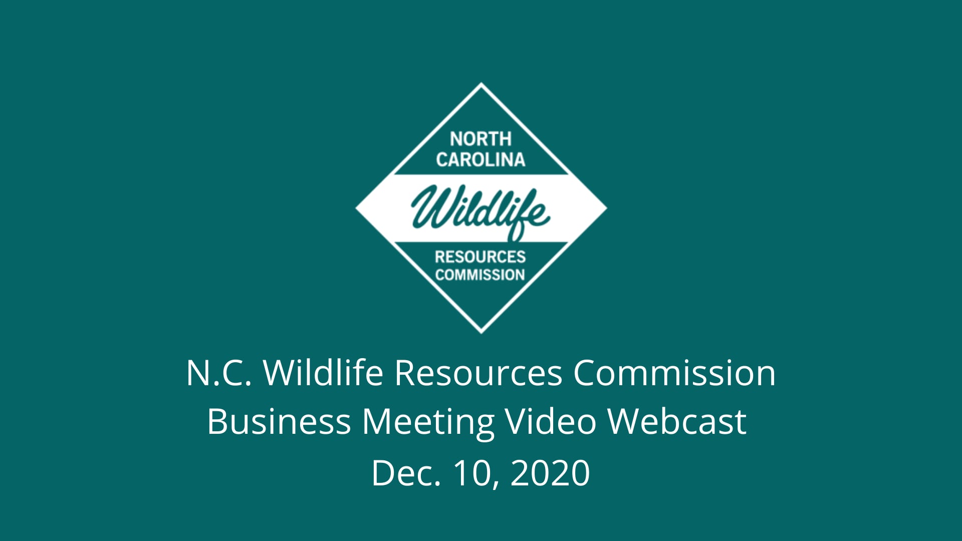NCWRC Commission Meeting Webcast Dec 10 2020 on Vimeo