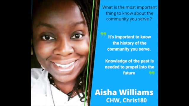 COVID-19 Resilience - Community Voices: Aisha Williams, CHW on Vimeo