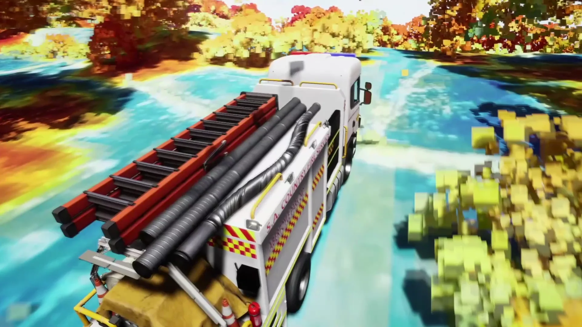 Demo "Drive-Through" a bushfire affected area using interactive vehicle ...