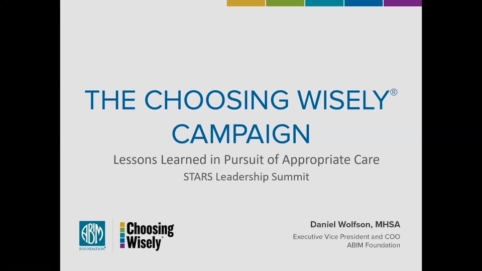 Choosing Wisely Campaign - Daniel Wolfson on Vimeo