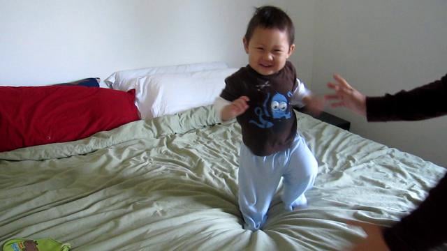 Baby Falls off Bed on Vimeo