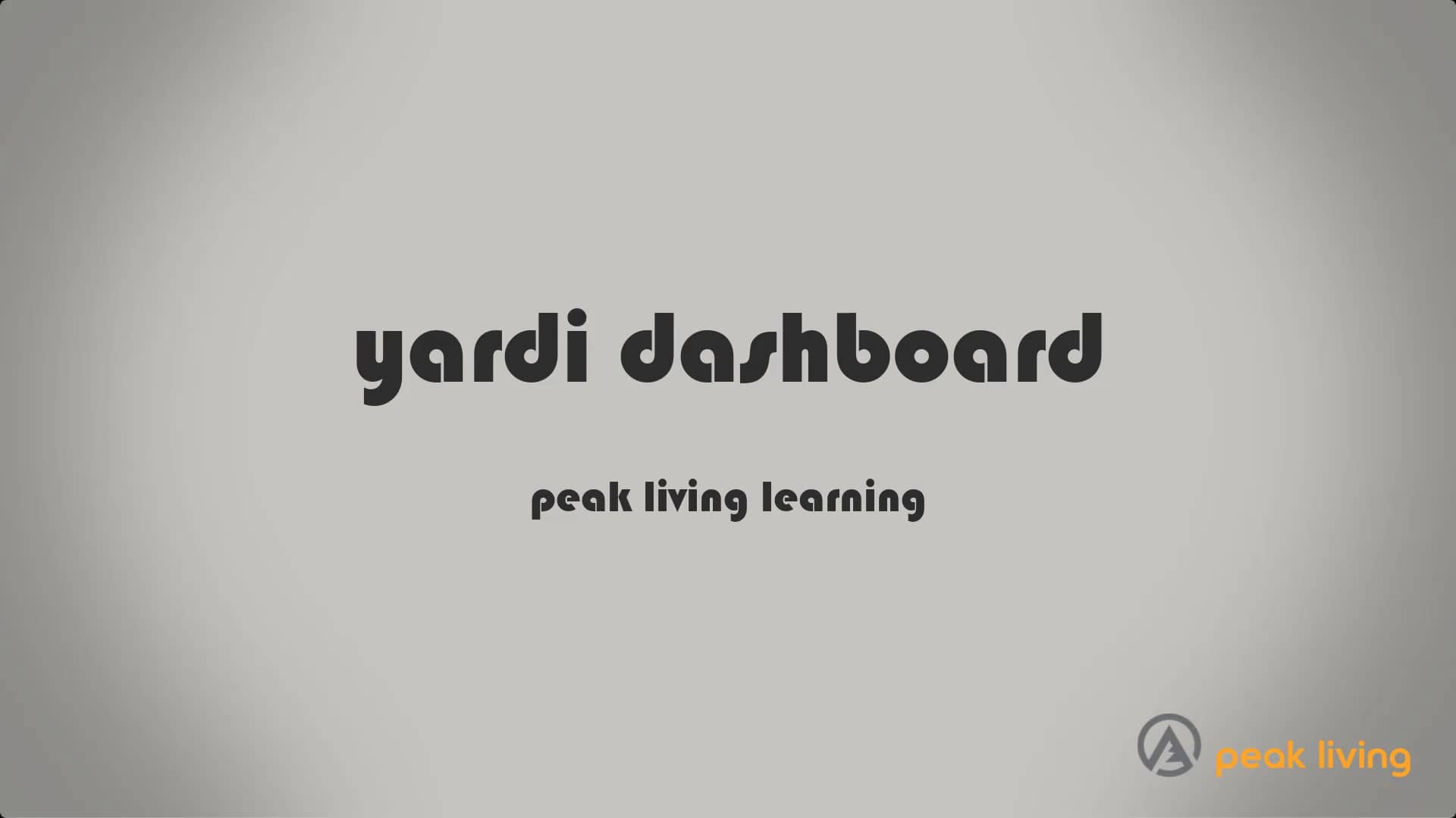 Yardi Dashboard Overview on Vimeo