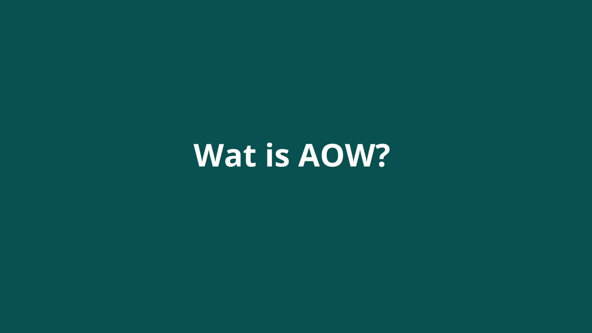 Wat is AOW on Vimeo