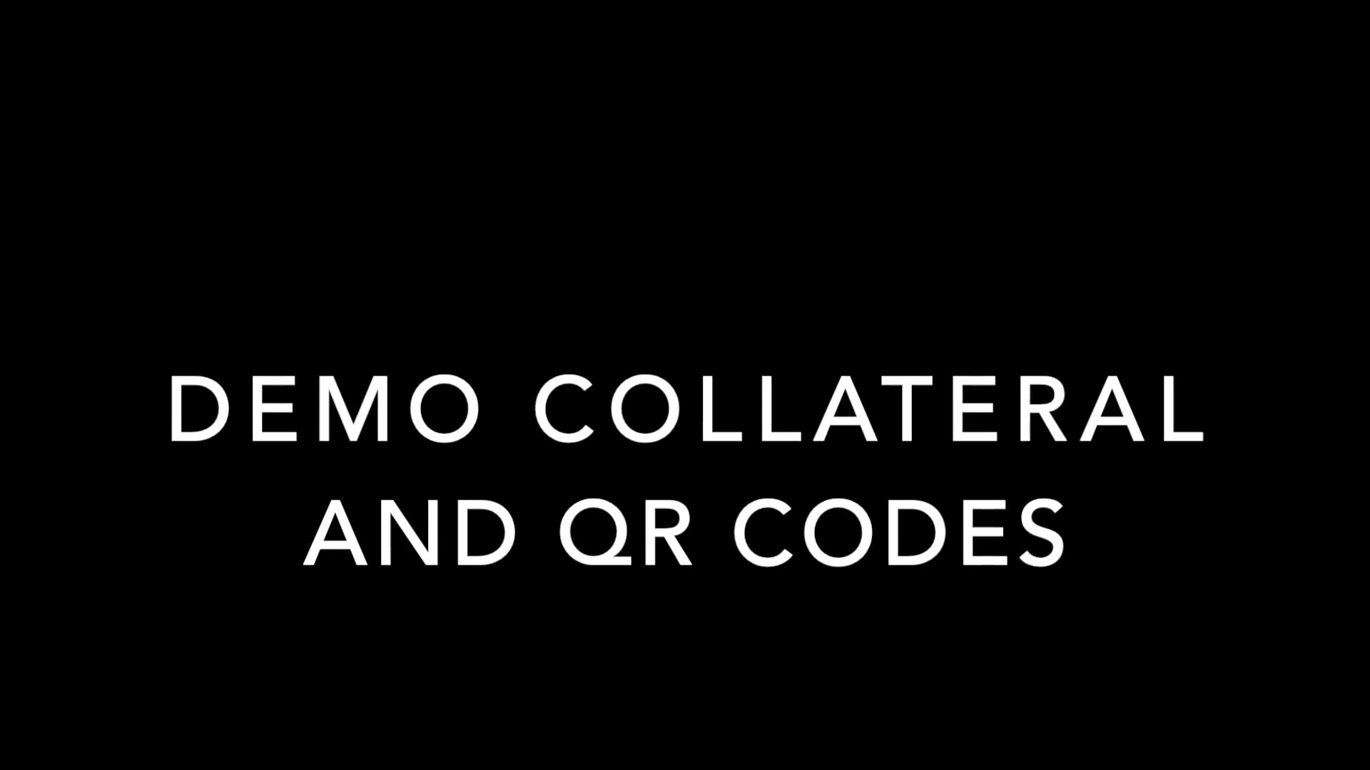 CDS Collateral and QR Codes on Vimeo