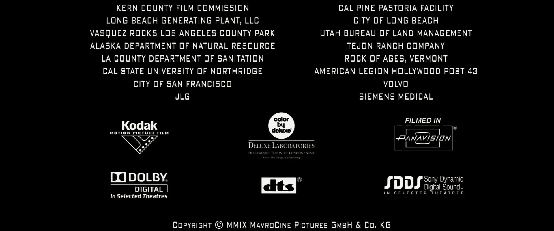 Kodak Motion Picture Film Credits