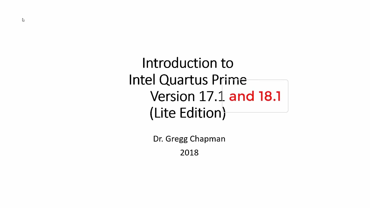 Quartus Prime Spring 2021 on Vimeo