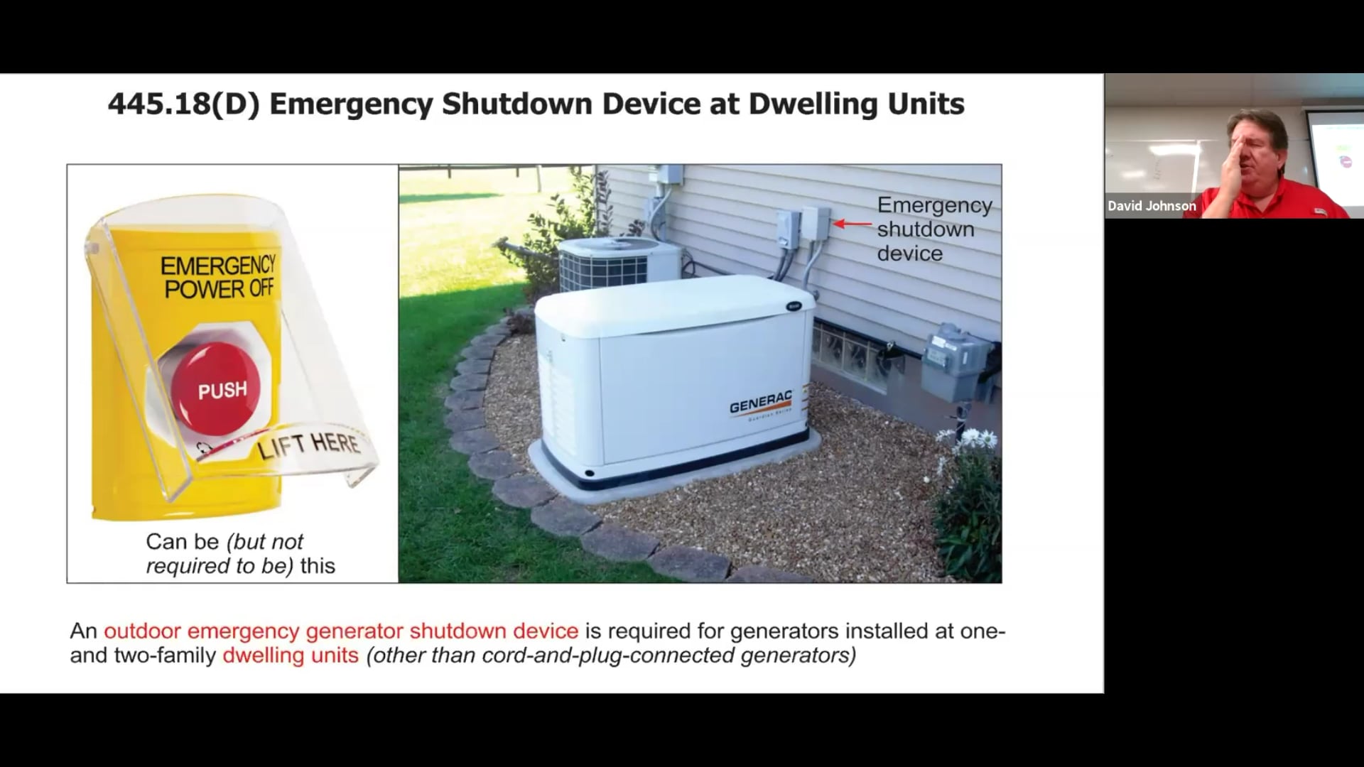 445.18(D) Generators. Disconnecting Means on Vimeo