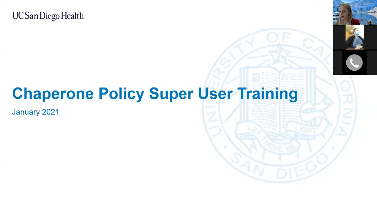 Chaperone Policy Super User Training on Vimeo