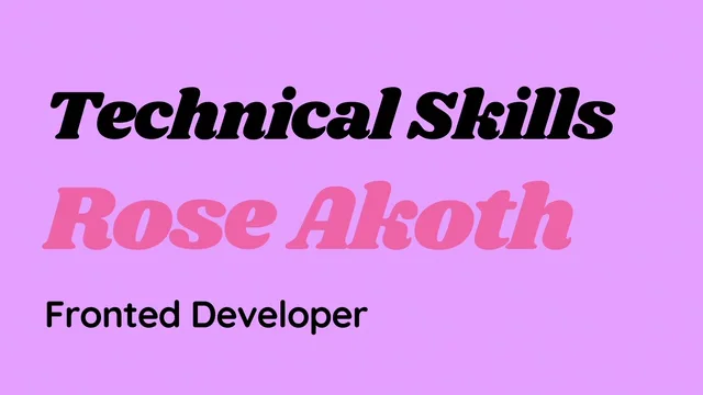 Rose Akoth Technical Skills on Vimeo