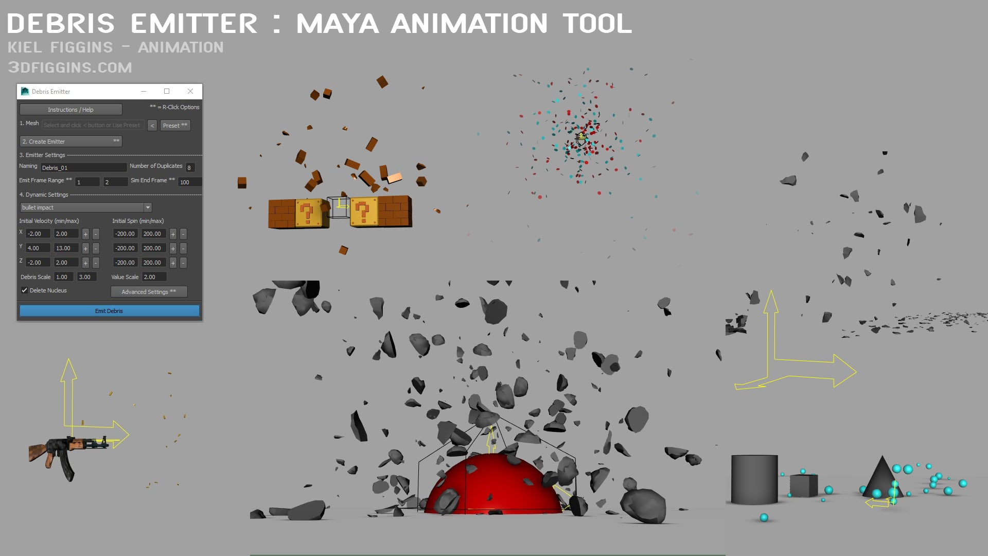 Debris Emitter - Free Maya Tool on Vimeo