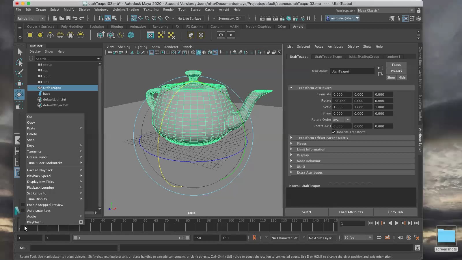 Maya Basics: Utah Teapot and Arnold on Vimeo