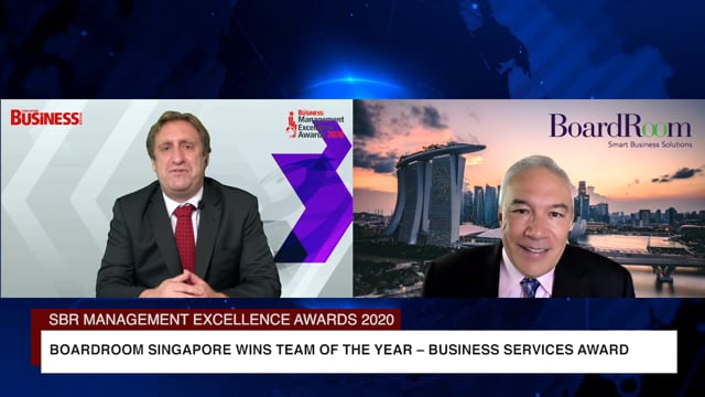 SBR Management Excellence Awards 2020 Winner: BoardRoom Singapore