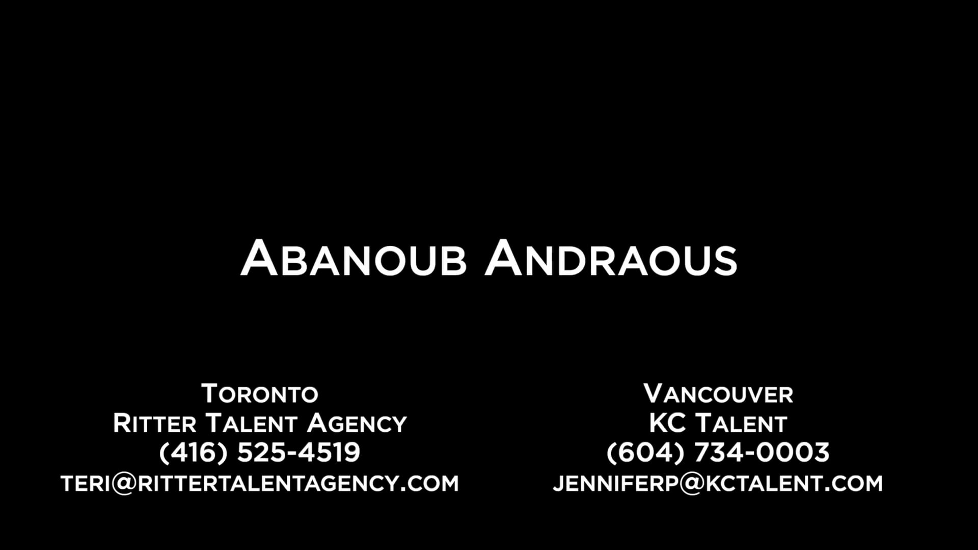 Abanoub Andraous Demo Reel on Vimeo