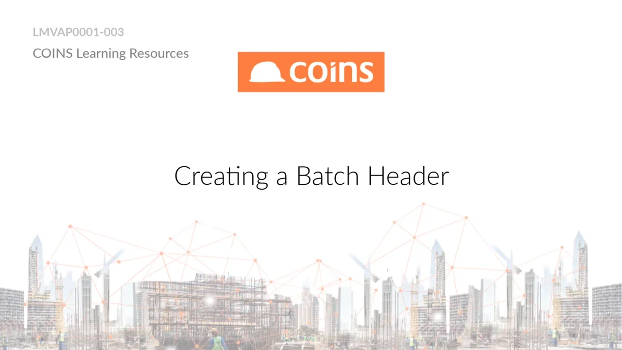 Purchase Ledger - Invoice Processing - HOW TO...Create a PL Batch ...