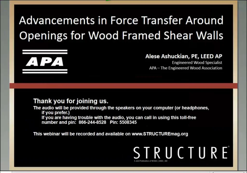 Advancements in Force Transfer Around Openings for Wood-Framed Shear Walls