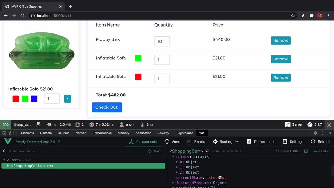 Advancing Between Cart & Checkout > The Delightful World of Vue Part 2 | SymfonyCasts