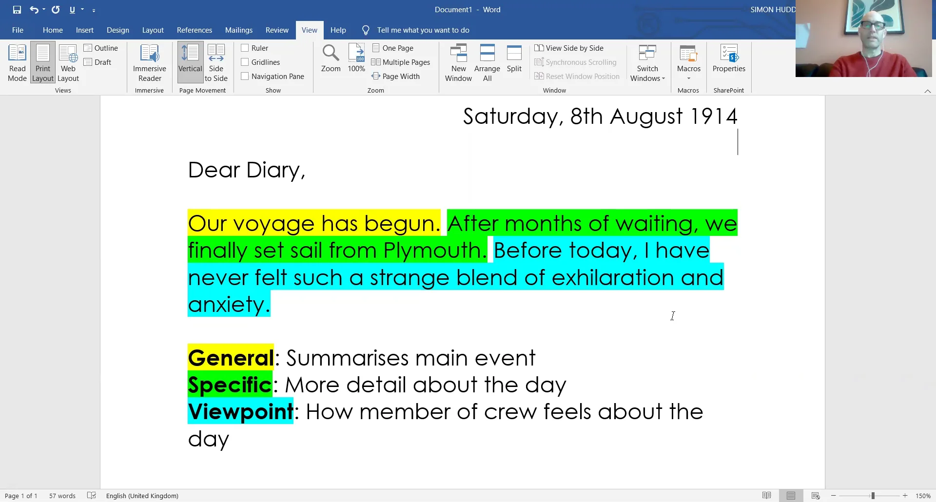 Shackleton Diary 1 GSV Entry