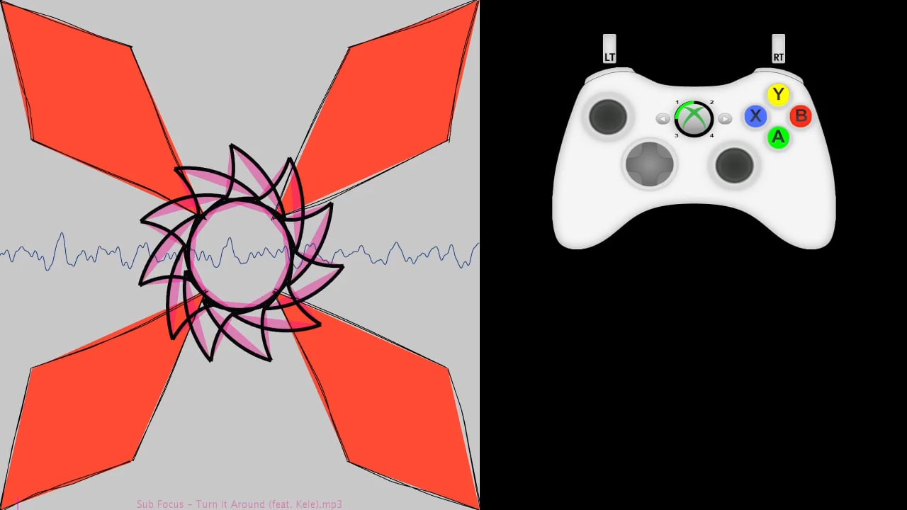 Music Visualizer with Xbox 360 controller | Processing 3 | Sub Focus ...