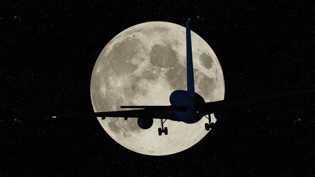 Full Moon, Airplane, Plane. Free Stock Video - Pixabay