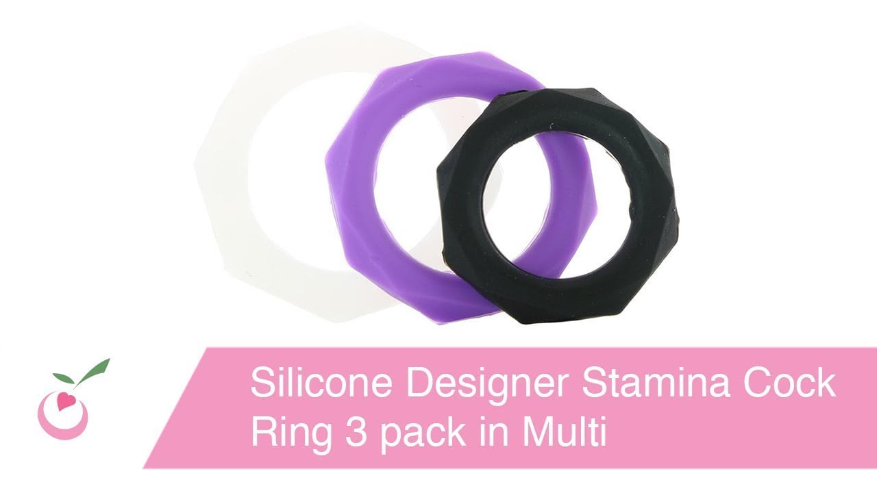 Silicone Designer Stamina Cock Ring 3 pack in Multi on Vimeo