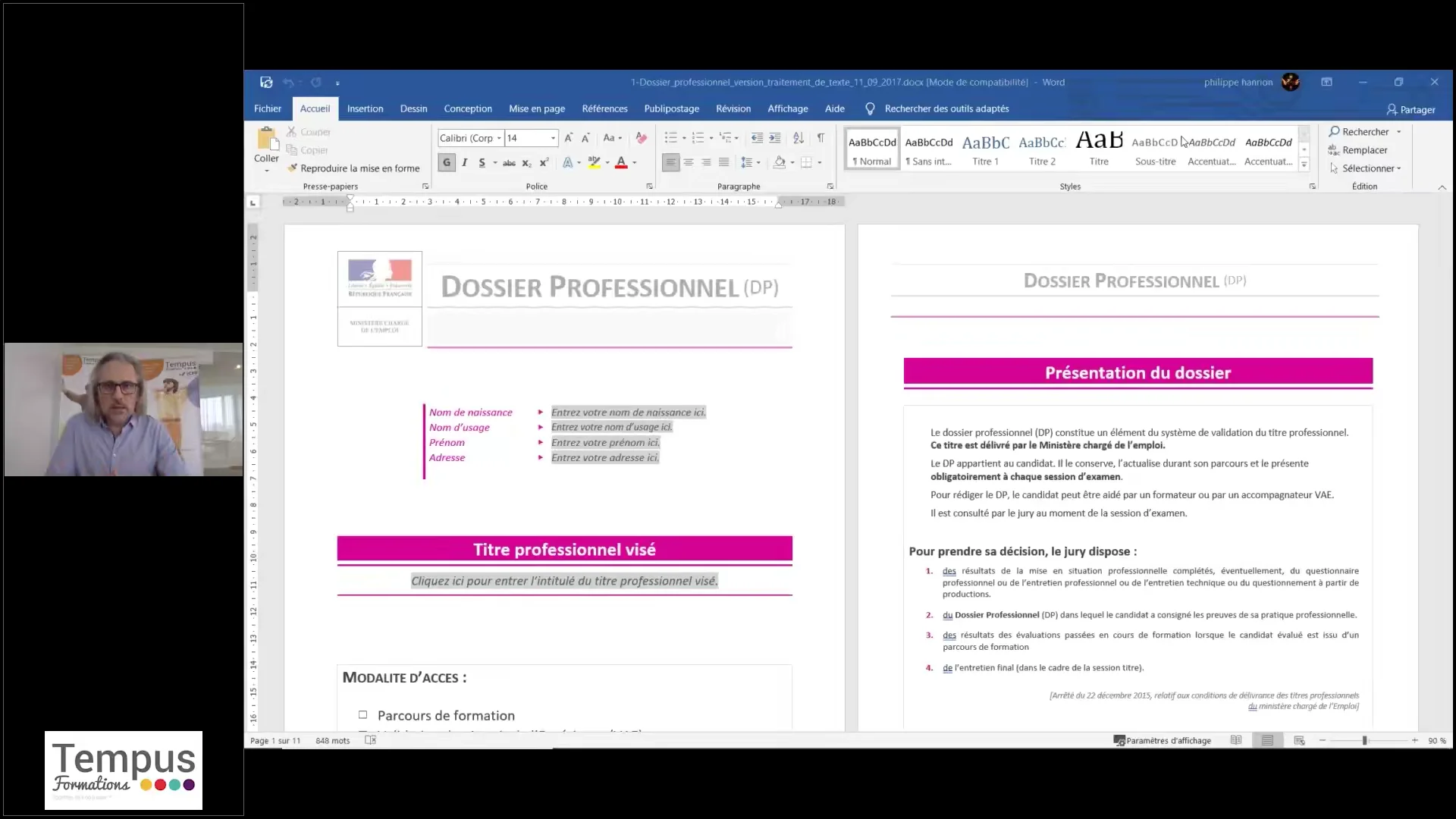 le Dossier professionnel facile et concrètement