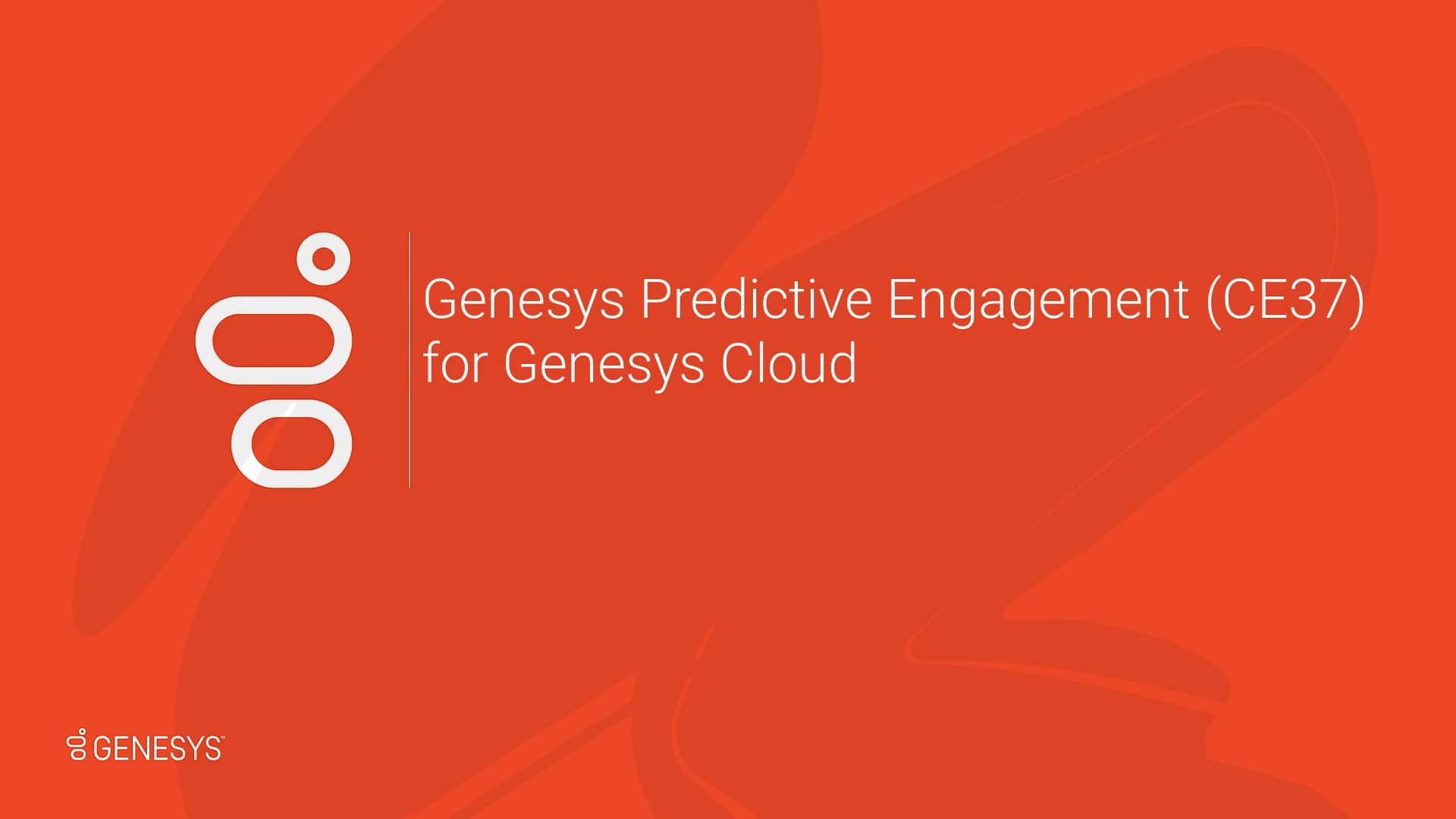 Use Case CE37 Genesys Predictive Engagement for Genesys Cloud on Vimeo