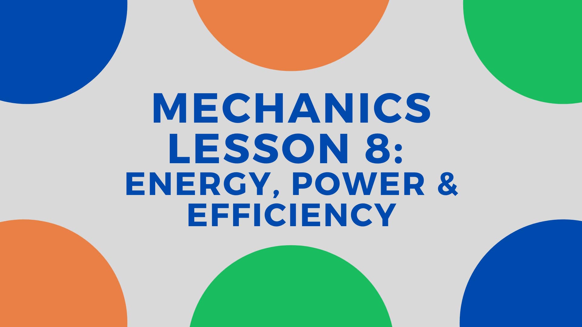 Energy, Power and Efficiency - A/AS Physics on Vimeo