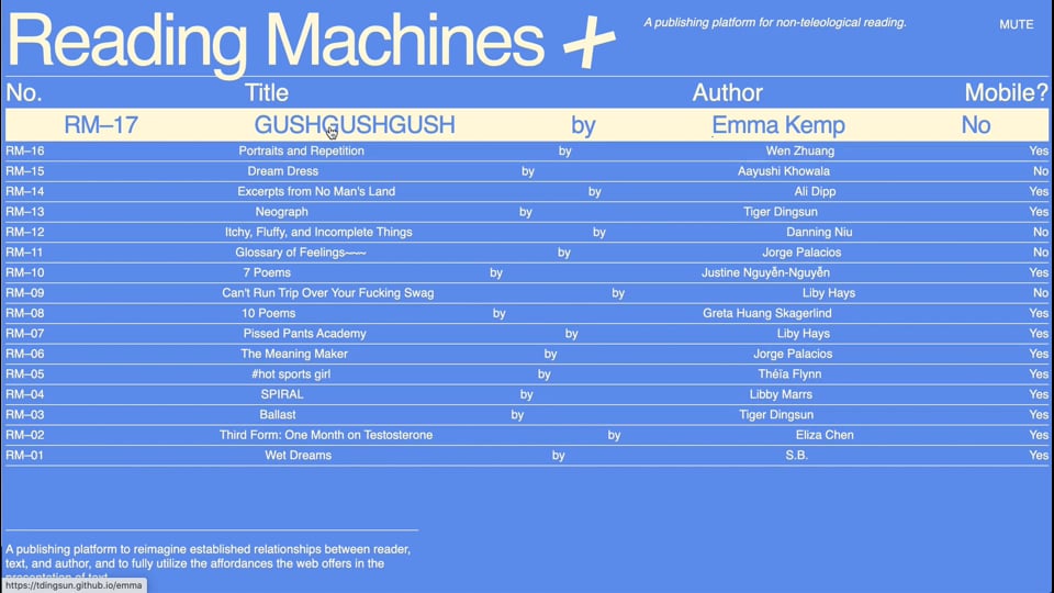 Reading Machines | HOVERSTAT.ES