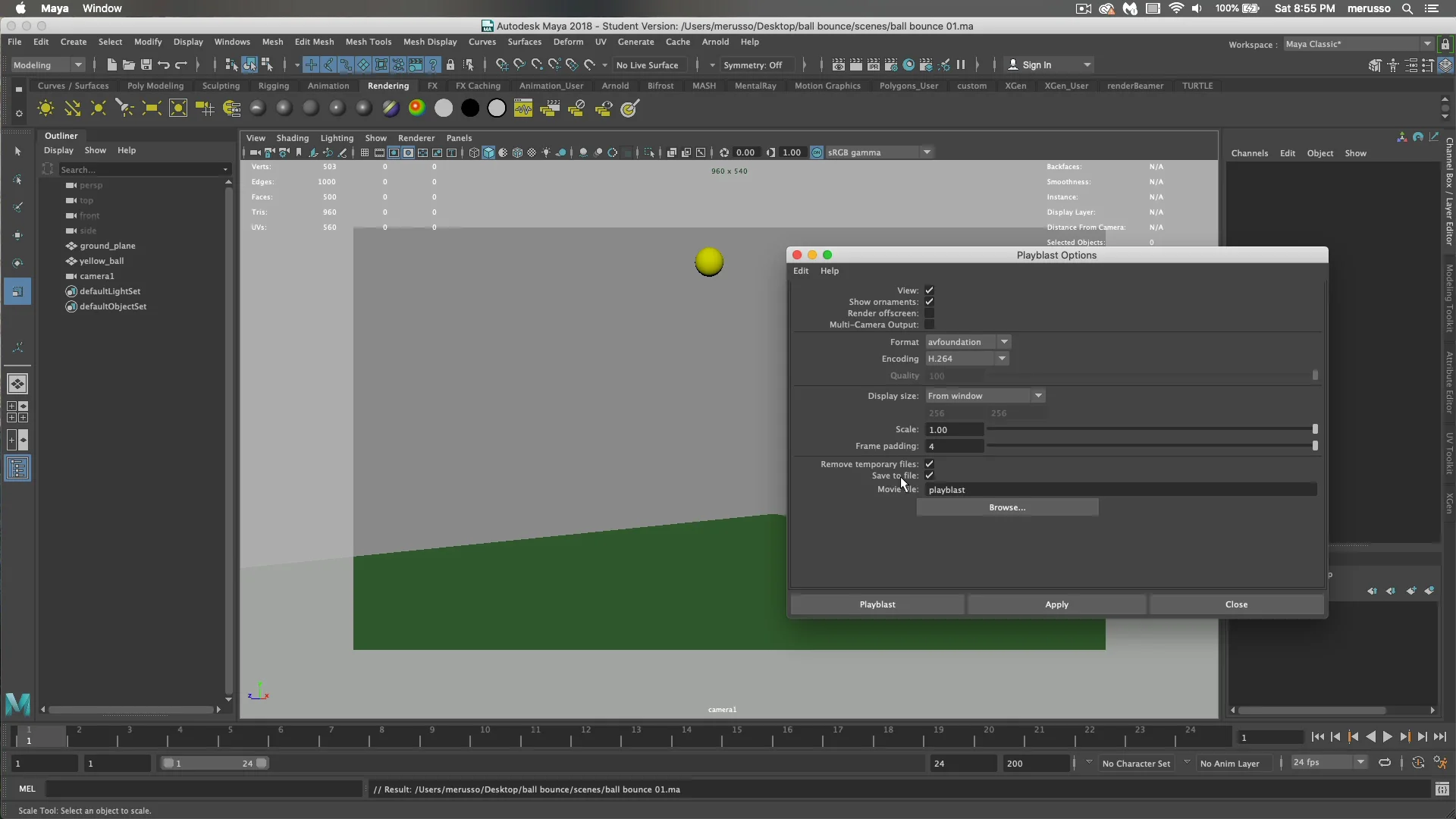 How to make a Playblast in Maya