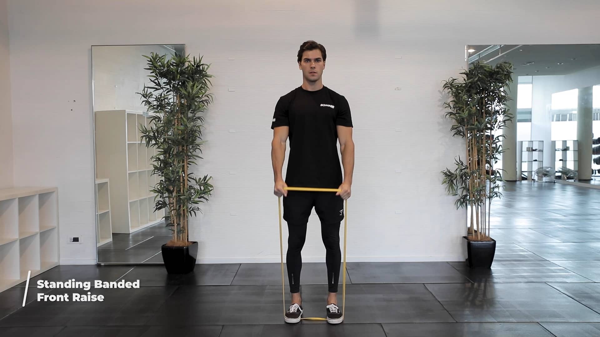 Standing Banded Front Raise on Vimeo