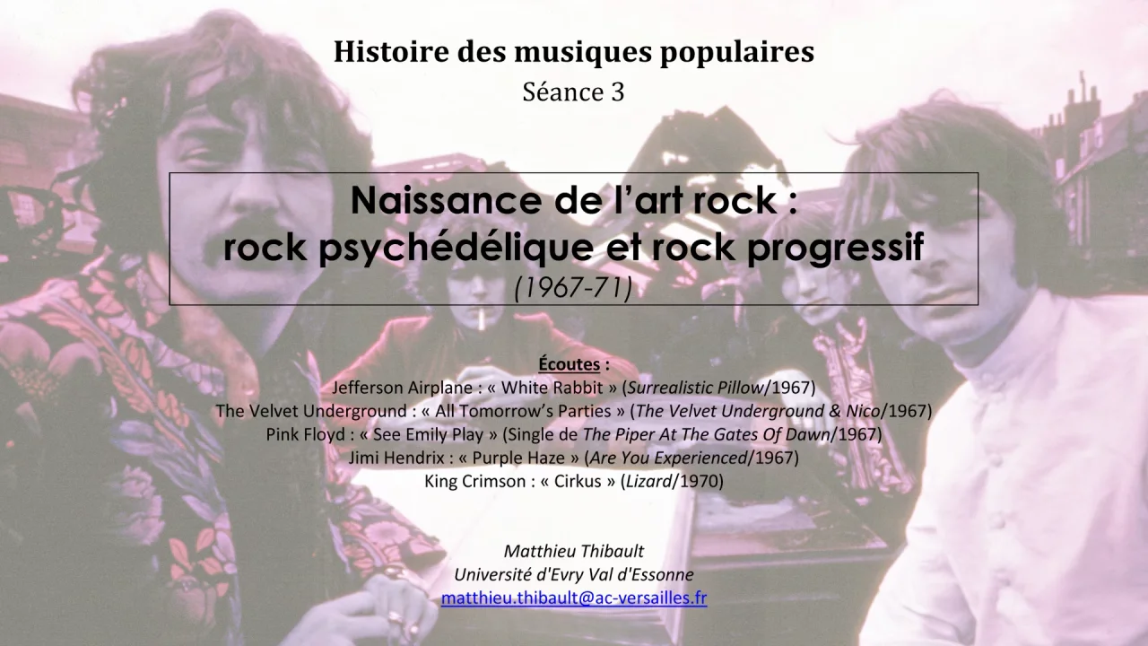 Séance 3 - Naissance de l'art rock - rock psychédélique et rock ...