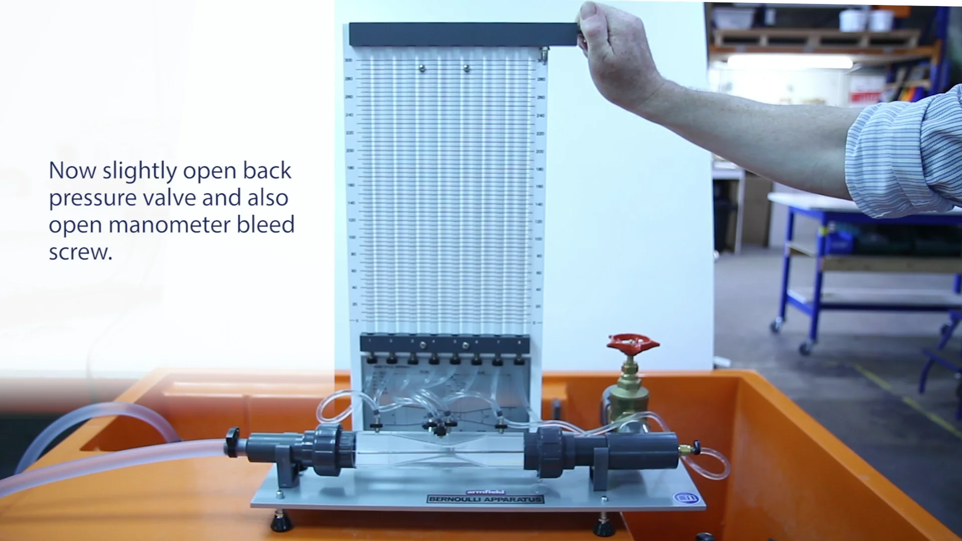 Armfield F1-10 bench with F1-15 manometer board Instruction on Vimeo