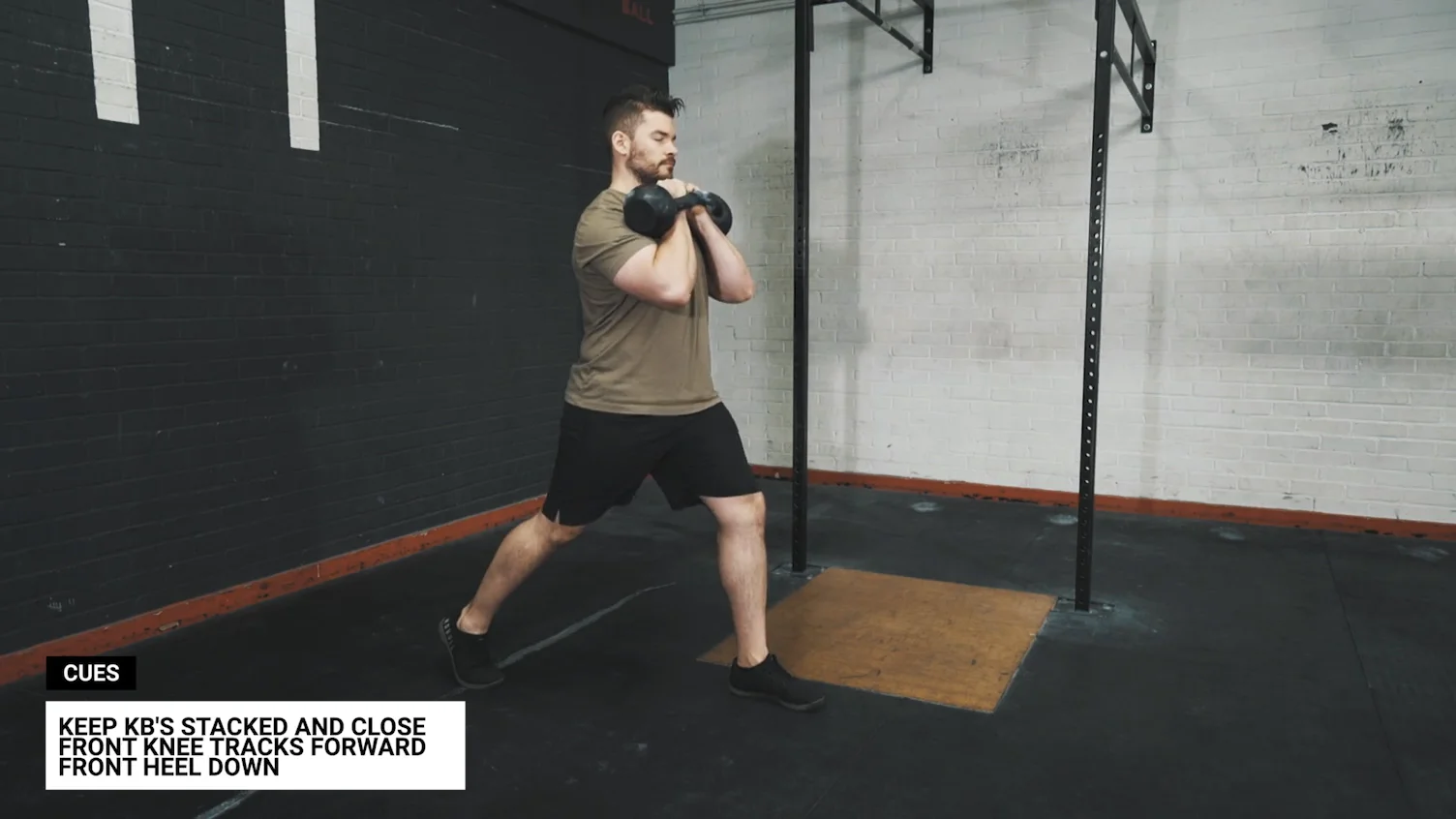 Feet Flat Dual KB Front Rack Split Squat on Vimeo