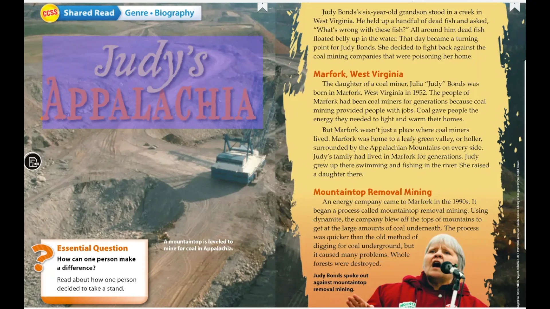 "Judy's Appalachia" 4th Grade Discussion