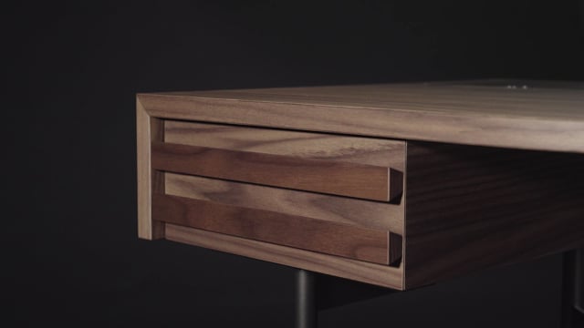 HARRI | Secretary desk Wood veneer secretary desk with drawers By MORE ...