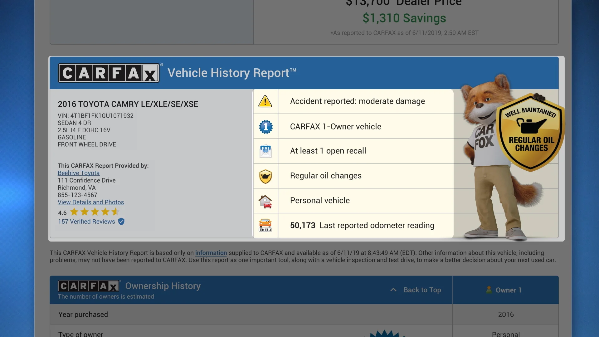 VHR Demo - What to Look for in a CARFAX Report (2) on Vimeo