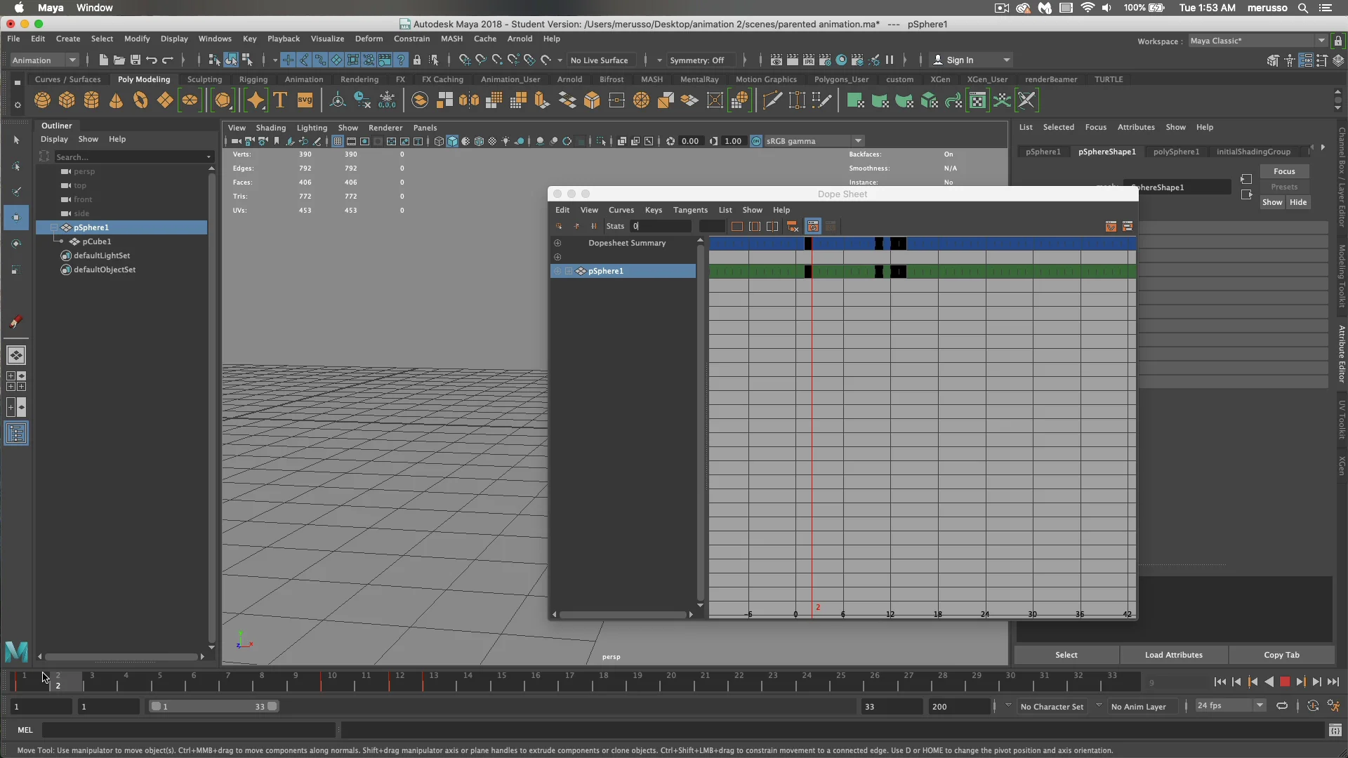 Parenting and Parented Animation in Maya