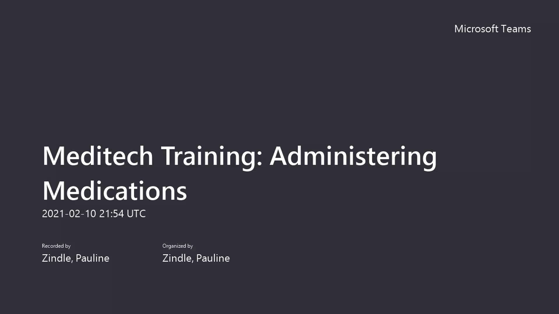 Meditech Training_ Administering Medications on Vimeo