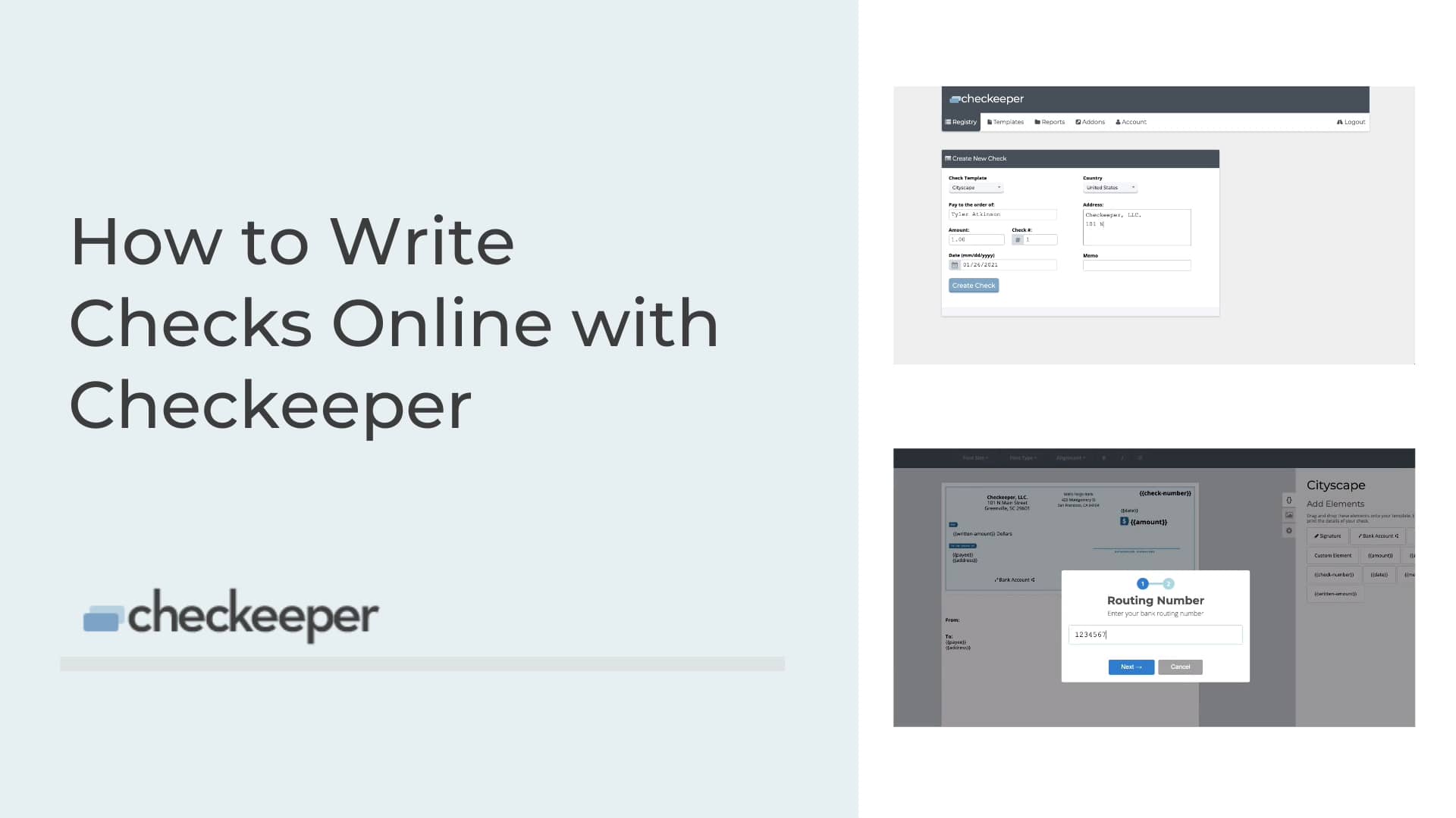 Write Checks Online With Checkeeper on Vimeo