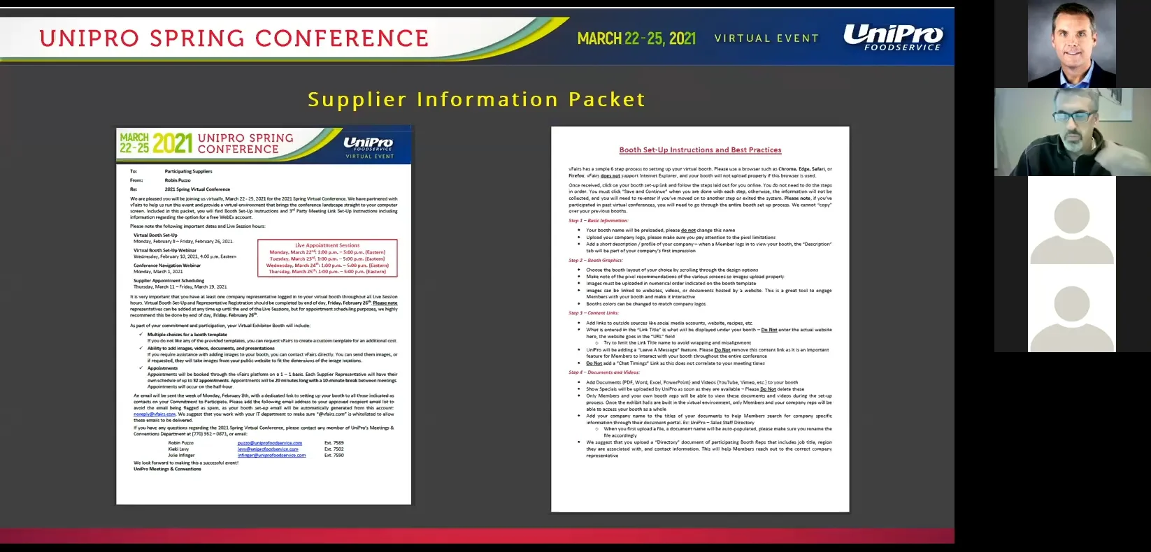 2021 UniPro Spring Virtual Conference: Supplier Booth Set-Up Webinar on ...