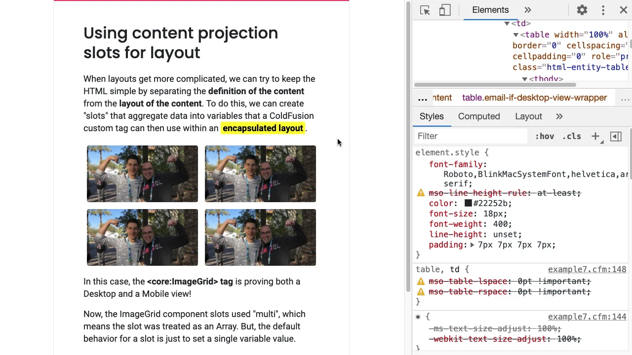 Using ColdFusion Custom Tags To Create An HTML Email DSL In Lucee CFML 5.3.7.47, Part VI