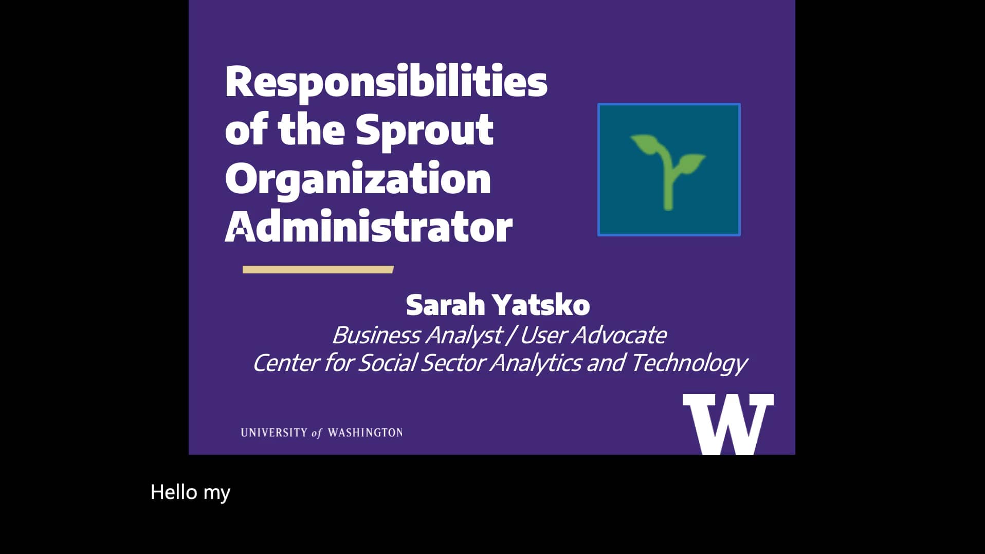 Responsibilities of the Sprout Organization Administrator.mov on Vimeo