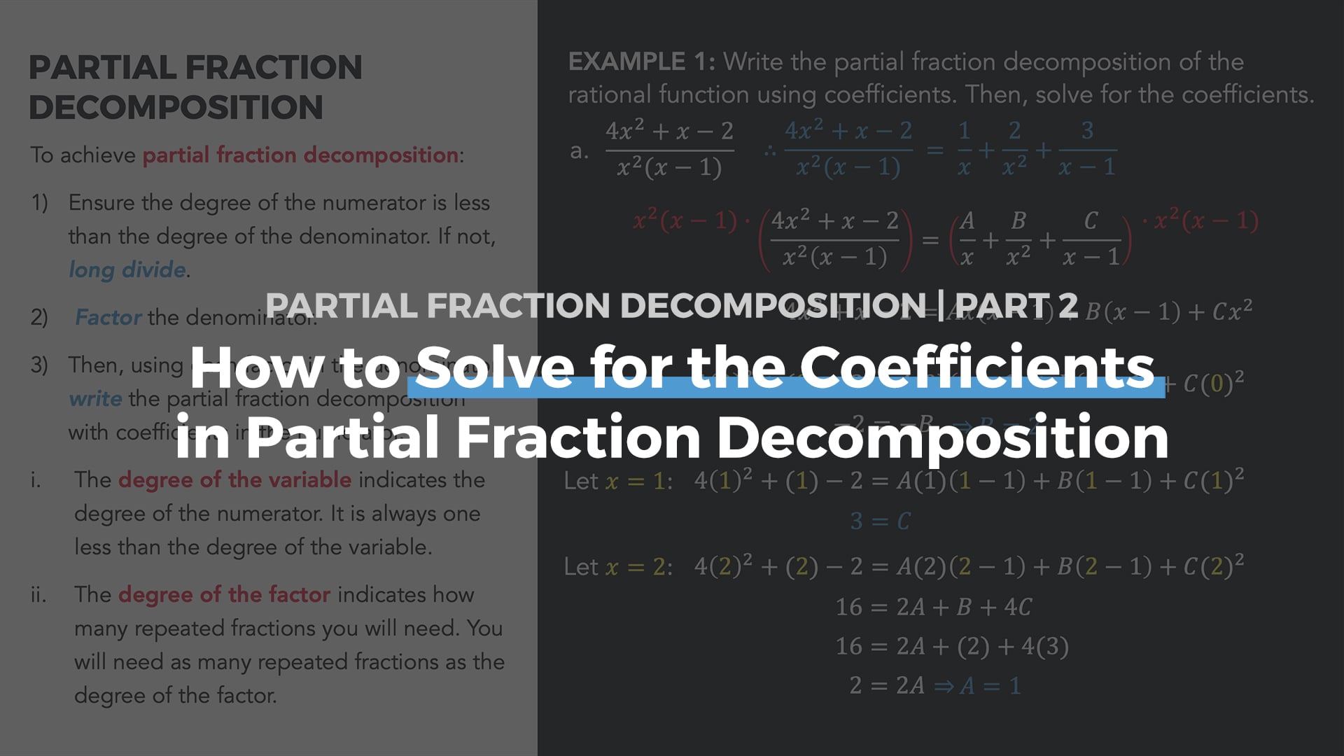 Partial Fraction Decomposition - Part 2 on Vimeo