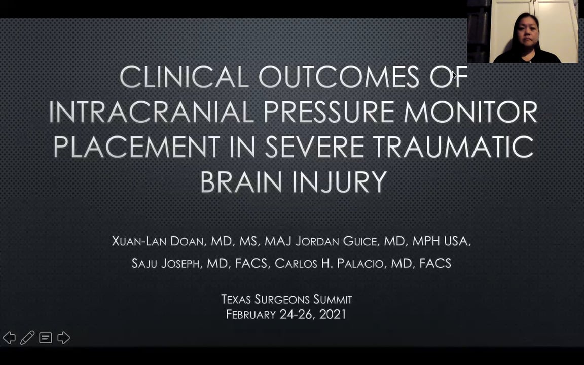 Clinical Outcomes of Intracranial Pressure Monitor Placement in Severe ...