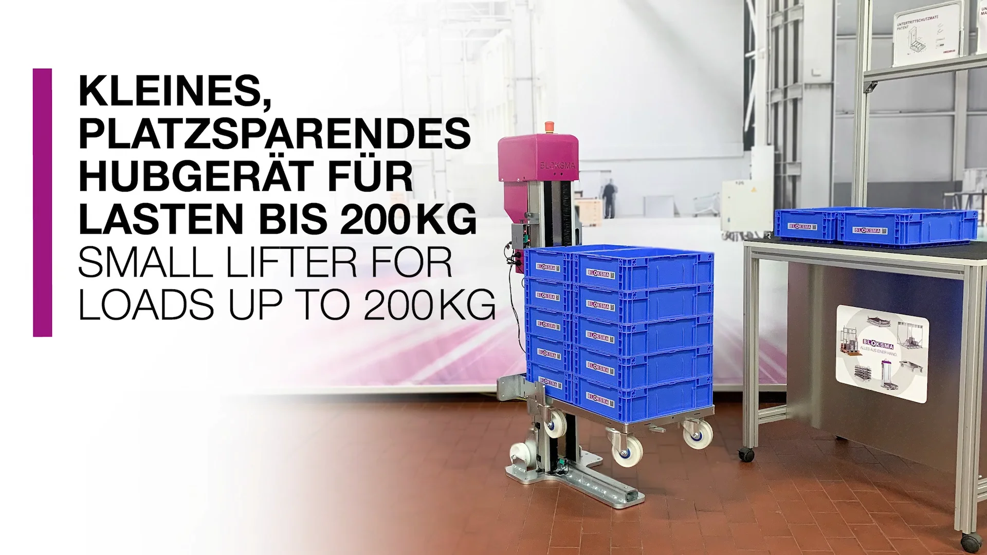 BLOKSMA • Hubgerät G8 platzsparend für Lasten bis 200kg • Small lifter ...