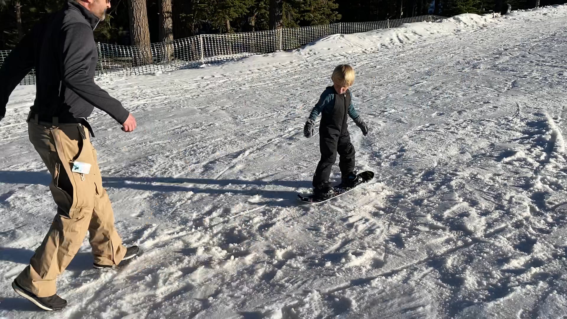 James first day snowboarding on Vimeo