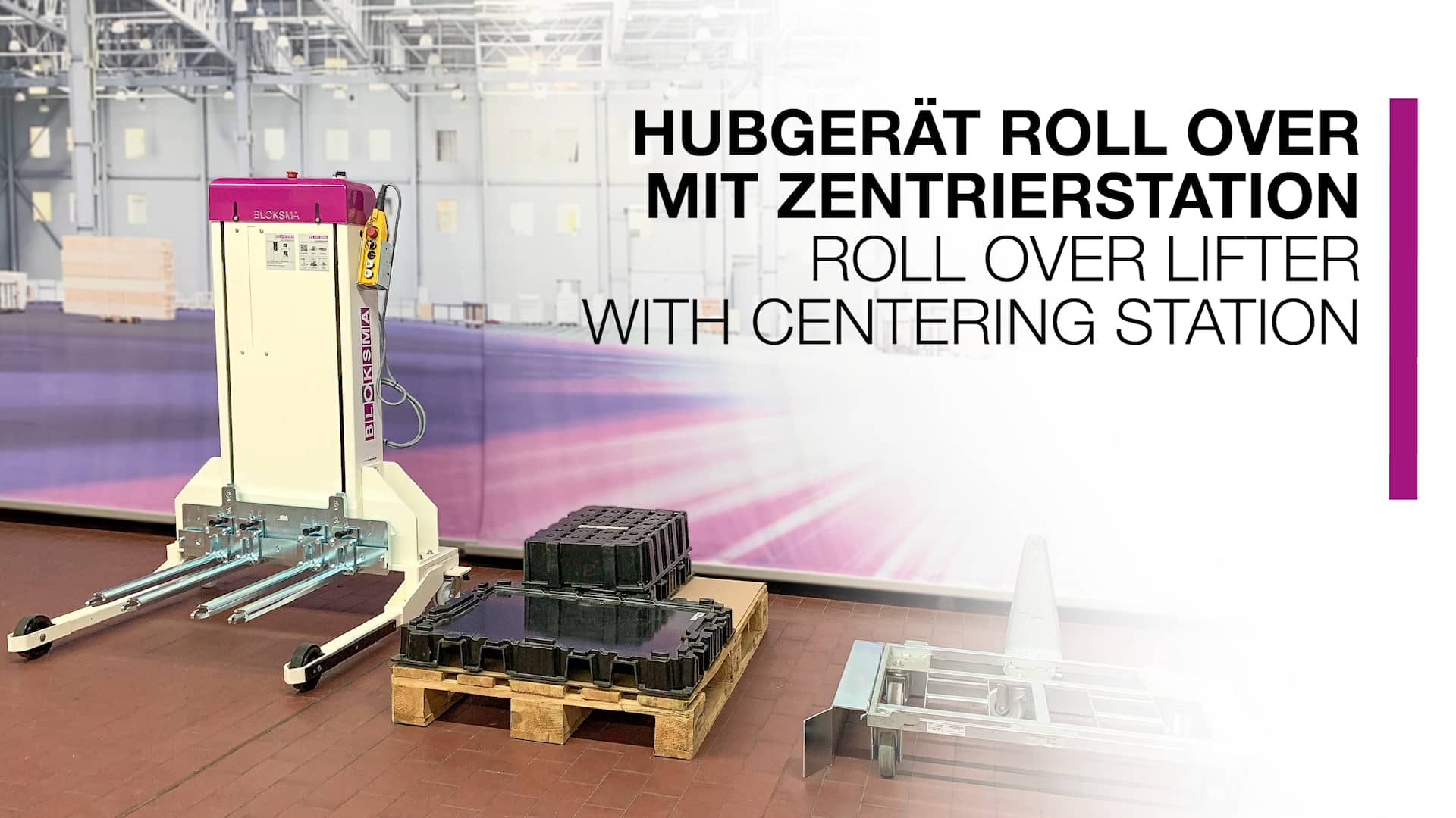 BLOKSMA • Hubgerät Roll Over mit Zentrierstation • Roll over lifter ...
