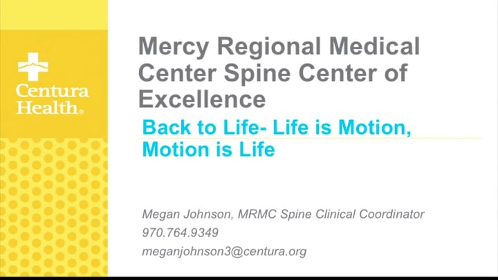 Mercy Regional Medical Center Spine Center of Excellence Pre-Operative ...