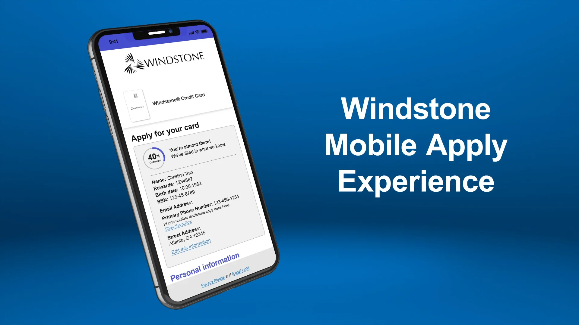 Windstone Mobile Apply Experience