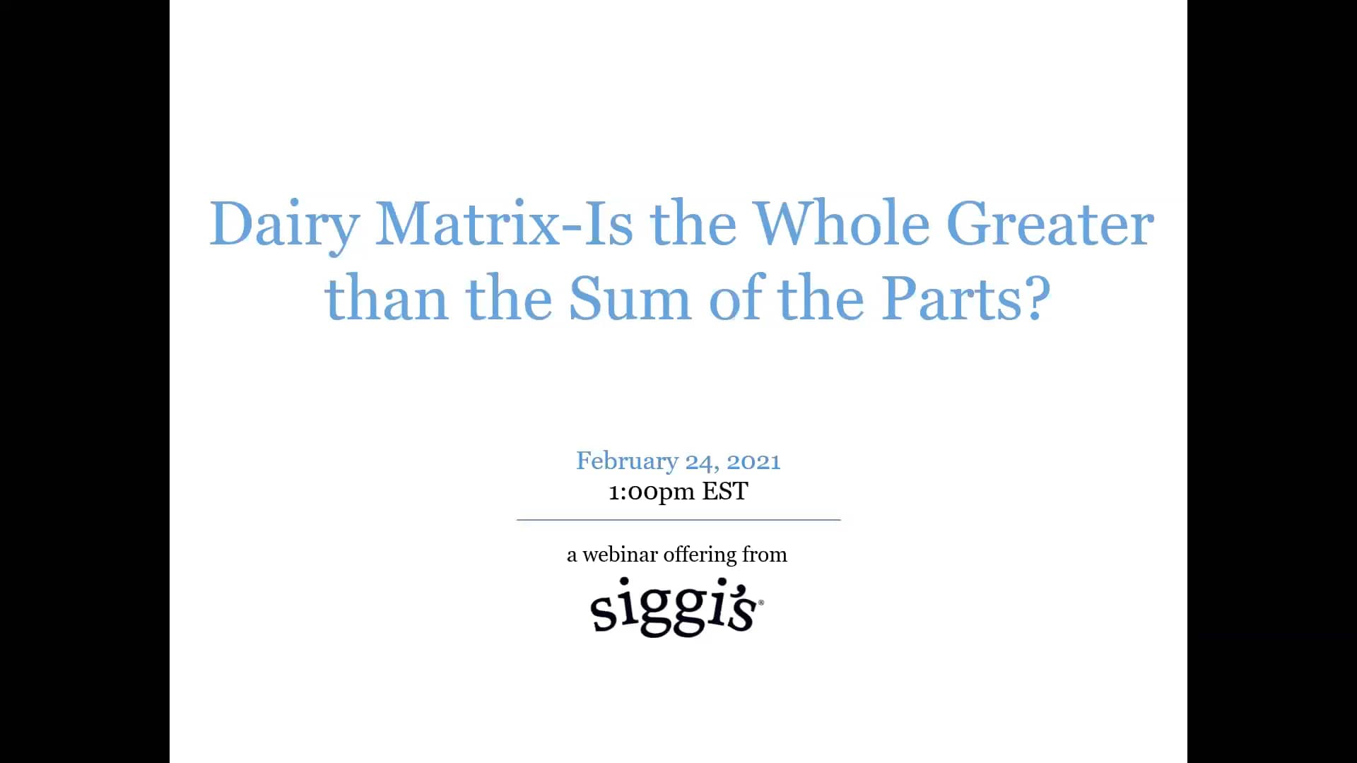 dairy matrix: is the whole greater than the sum of the parts? on Vimeo